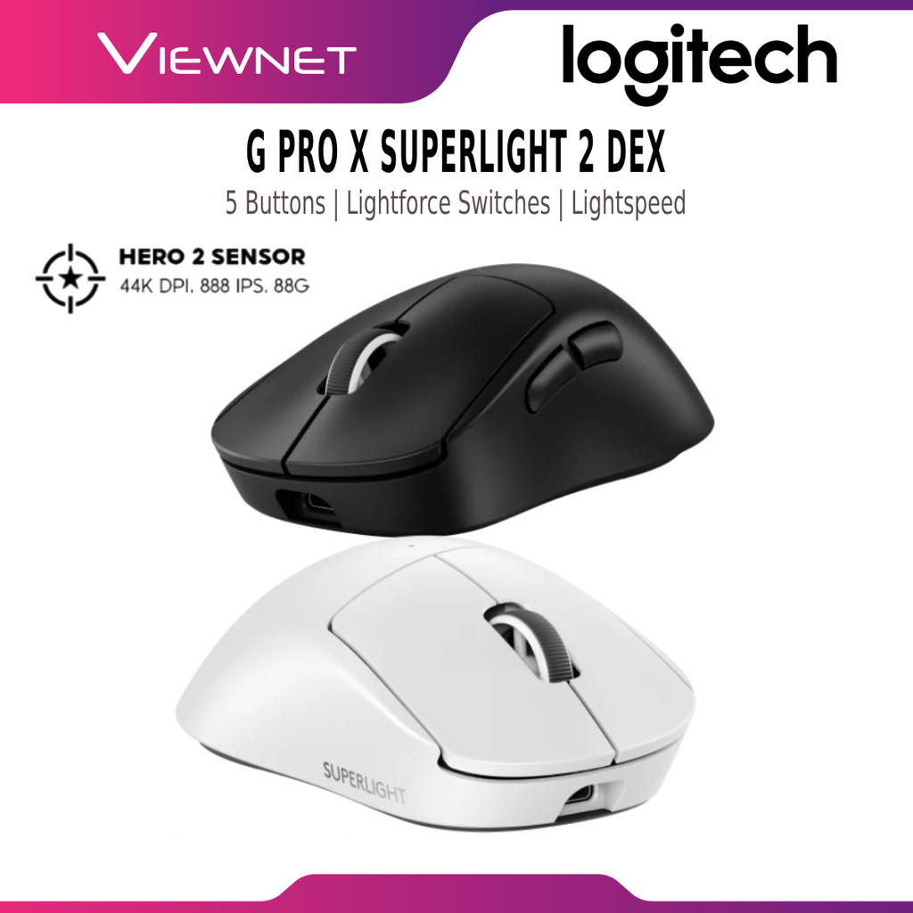 LOGITECH G PRO X SUPERLIGHT 2 DEX LIGHTSPEED WIRELESS GAMING MOUSE HERO ...