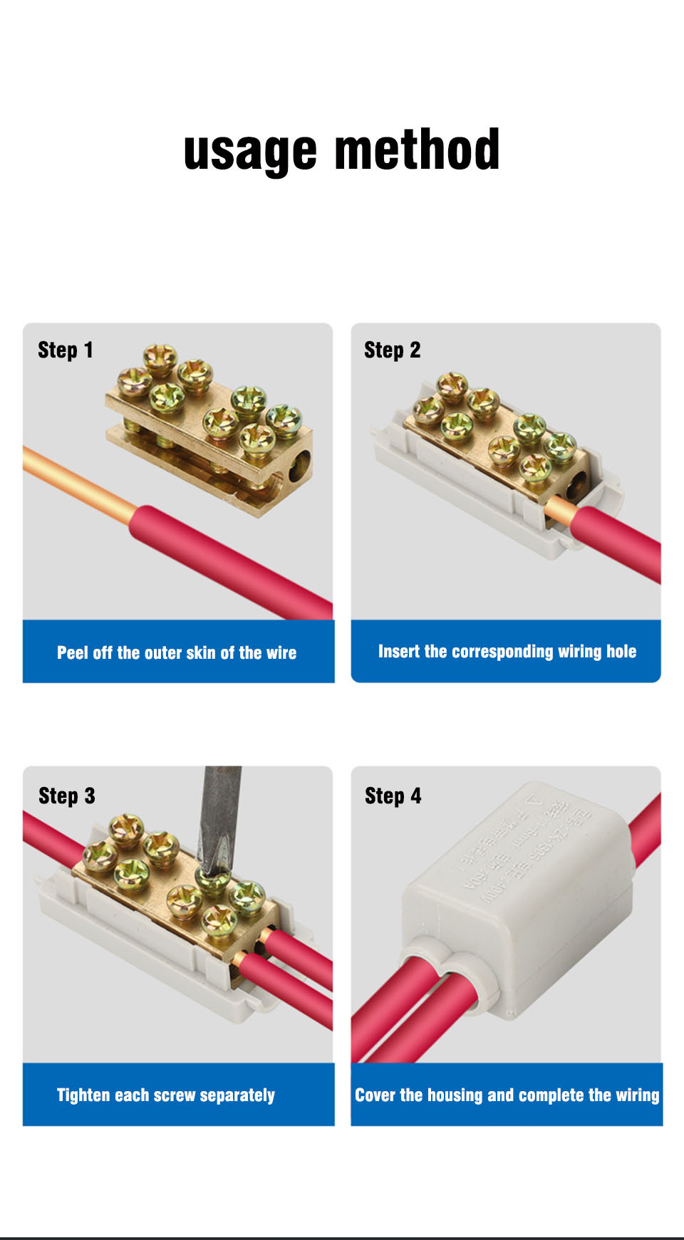 High power branch terminal T-type wire terminal Quick Junction Box ...