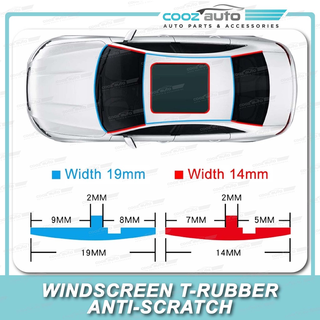 Car Universal Windscreen T Shape Rubber Seal Strip Pengedap Getah ...