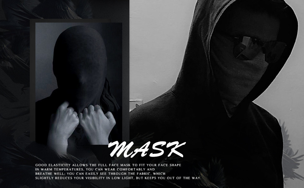 Full Face Mask Halloween Cosplay Adult Hood Faceless Morph Head Cloth ...