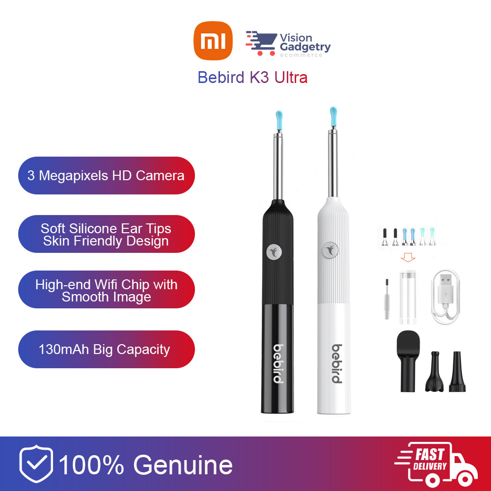 Bebird K3 Ultra Smart Ear Pick Stick 3MP High Precision Endoscope ...