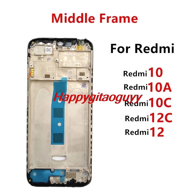 yin- For Xiaomi Redmi 12 12C 10 10A 10C Middle Frame Plate Housing ...