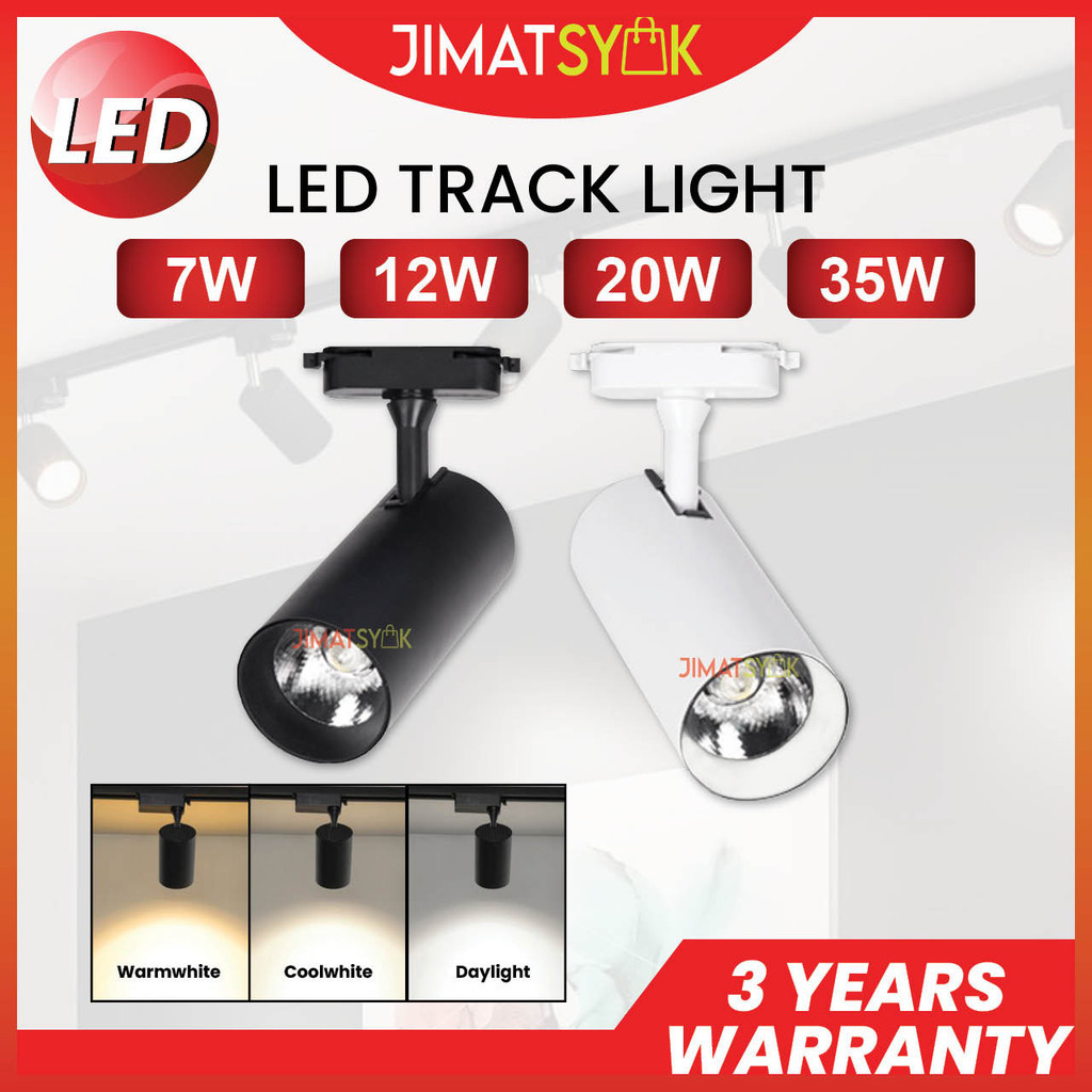 LED Track Light 7W / 12W / 20W / 35W Ceiling Spotlight 1M Track Rail ...