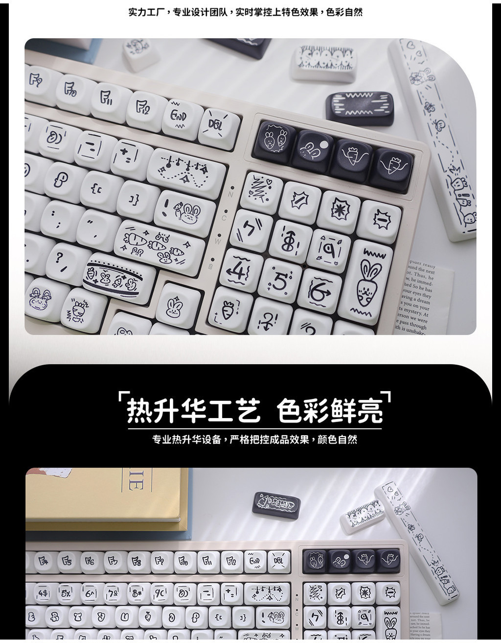 BOW Luobotu Keyboard Keycaps MOA Height Mechanical Keyboard Key Cap PBT ...