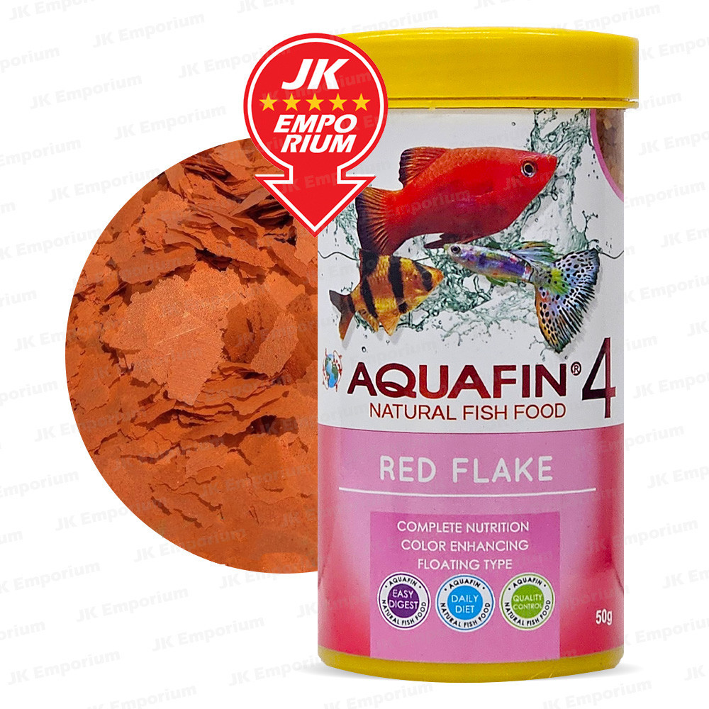 50g 100g Aquafin 4 Red Flakes Tropical Fish Food Baby Fish Color ...