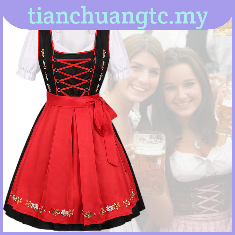 Lady Oktoberfest Costume Bavarian Beer Maid German Fancy Party Prop ...