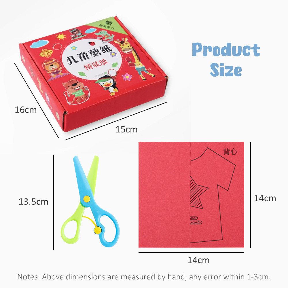 BEVAVAR 96Pcs Kids Colour Paper Cutting Set Non Repeat Coloring Drawing ...
