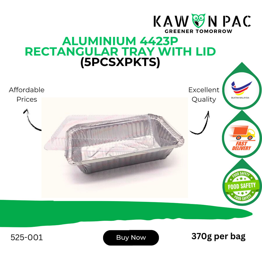 ALUMINIUM AP4423 RECTANGULAR TRAY WITH LID, (1PKT X 5PCS) | Shopee Malaysia