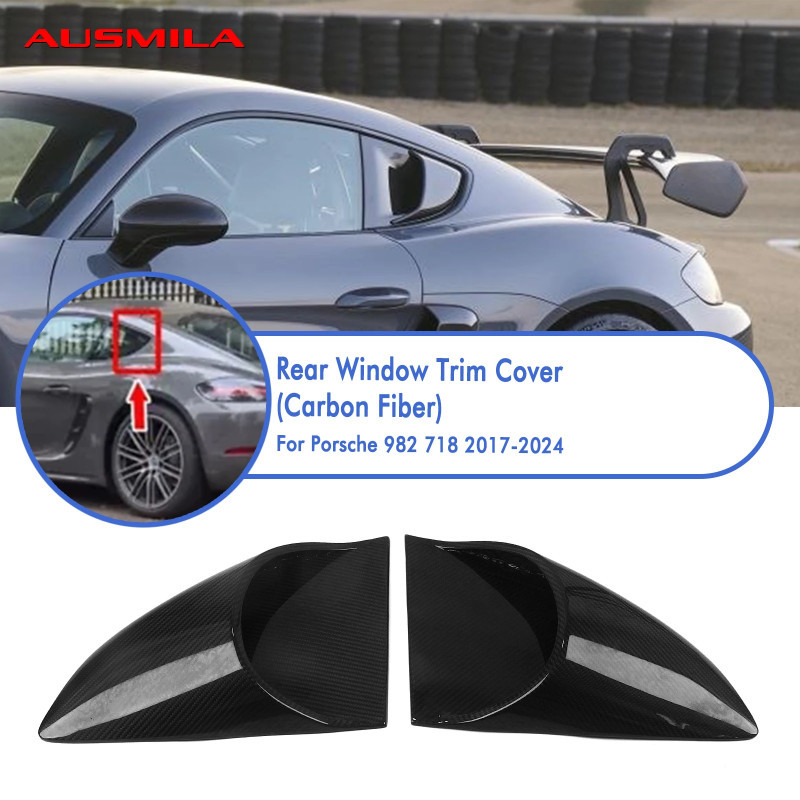 2PCS Rear Side Window Louver Shutter Cover Trim For Porsche 982 718 ...