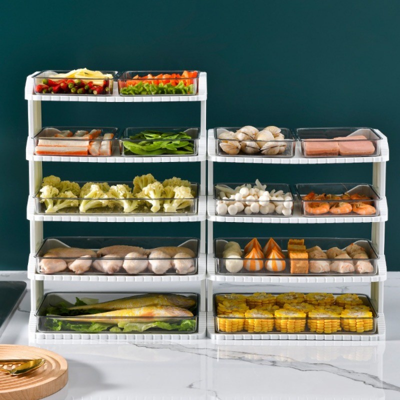 Multilayer Food Storage Tray Dining Serving Platter Space Saving ...