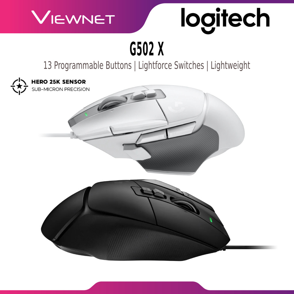 LOGITECH G502 X WIRED GAMING MOUSE HERO 25K SENSOR | LIGHTFORCE ...