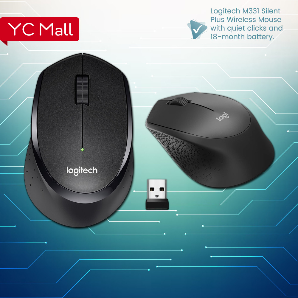 Logitech M331 Silent Plus Wireless Mouse, 2.4 GHz with USB Nano Receiver, 1000 DPI Optical ...