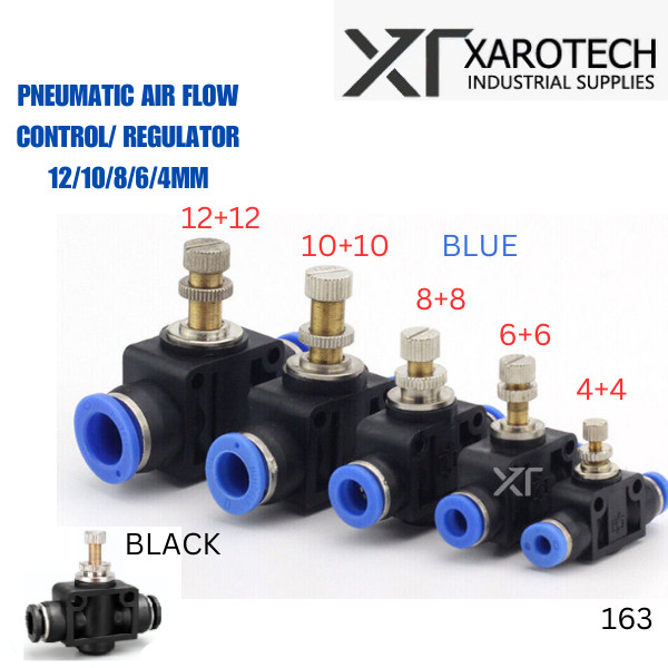 LSA Pneumatic Air flow Regulator 4/6/8/10/12mm OD Hose Tube Gas Flow Adjust Valve Connector ...