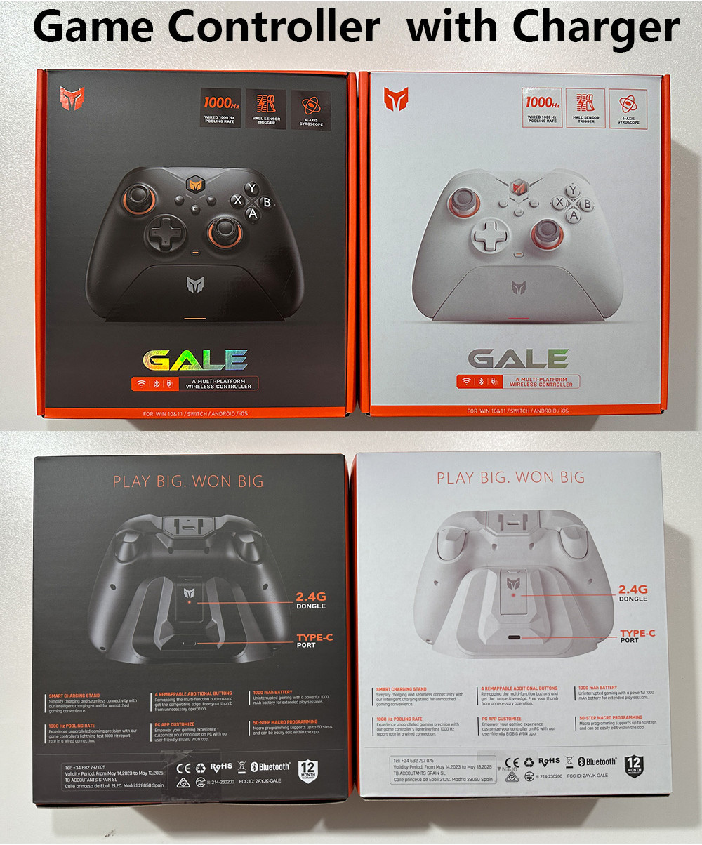 BIGBIG Won Gale Wireless Gaming Controller Hall Trigger 2.4G Bluetooth ...