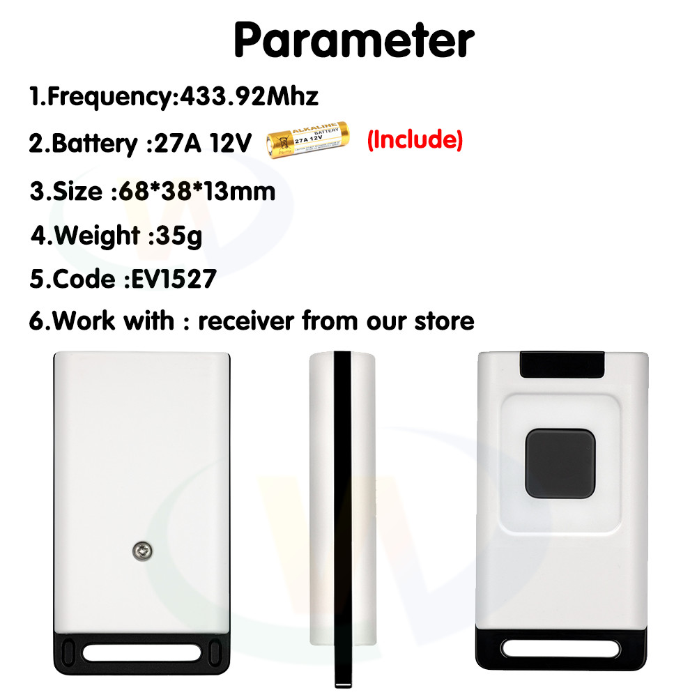 433Mhz Wireless Rf Remote Control 1 2 4 Buttons 1527 Learning Code ...