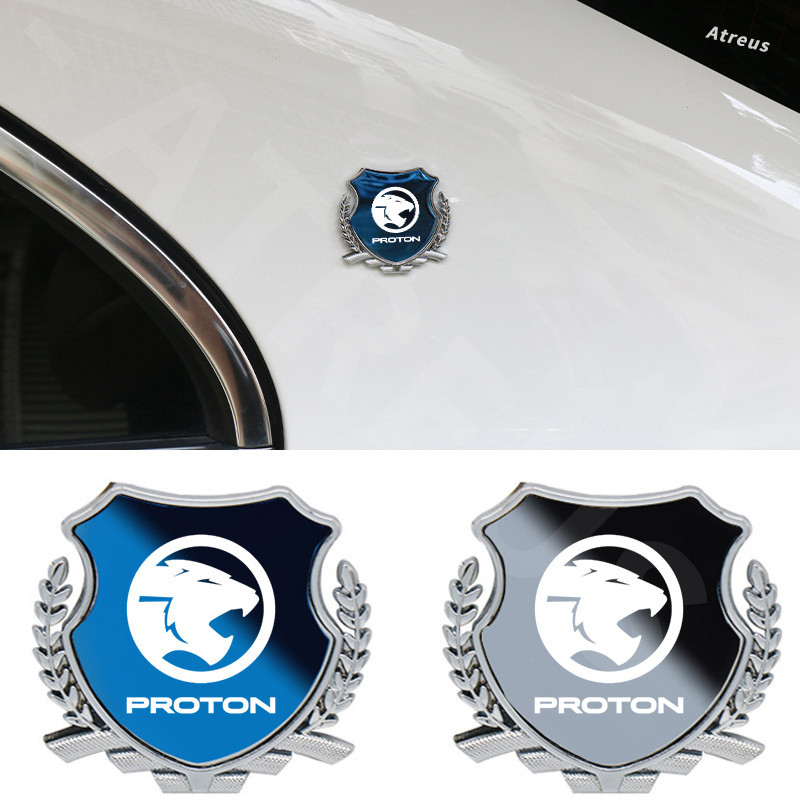 Proton Car 3D Metal Badge Sticker Carbon Fiber Texture Emblem Auto Body ...