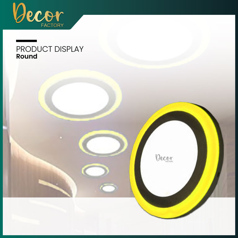 3 Modes LED Downlight 7" 12W+4W 9" 18W+6W LED Surface Downlight Round ...