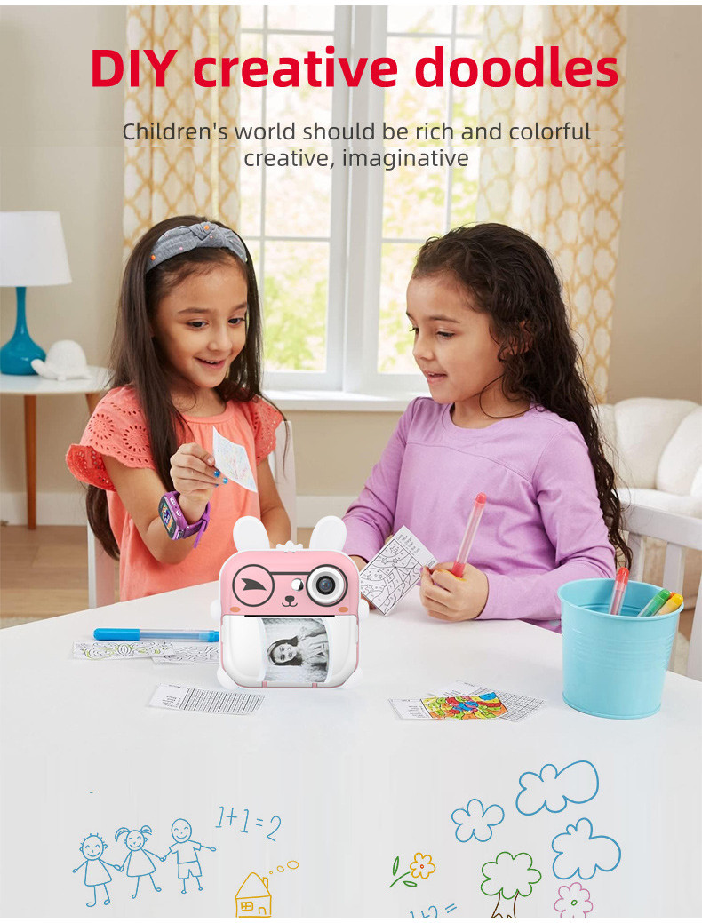Kids Camera Instant Print, 1080P Digital Camera for Kids with 32G SD ...