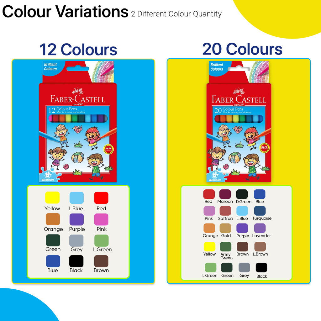 Faber Castell Multicolour Magic Colour Pen Magik 12s/20s - (SET) Pen ...