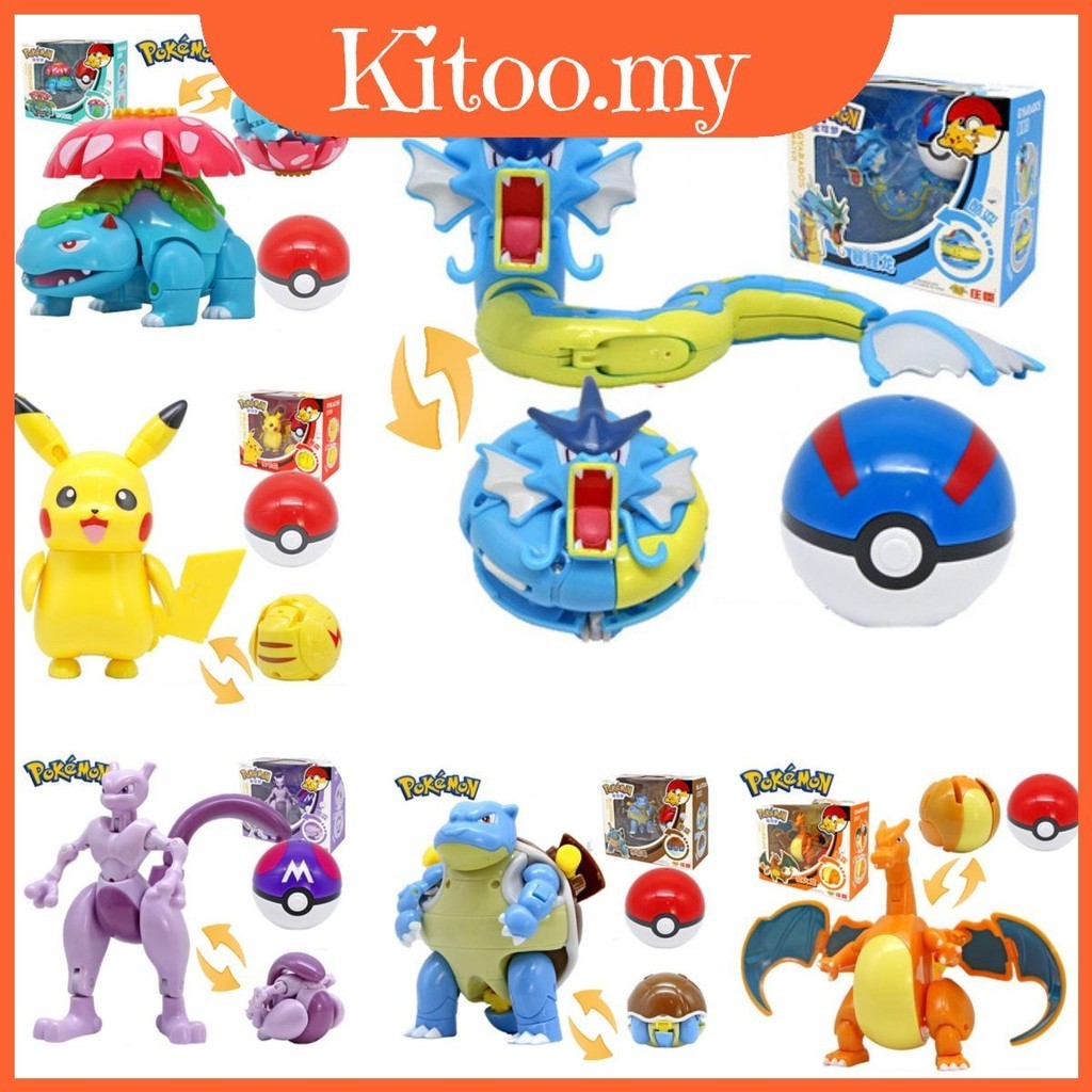 Ball Pokemon Pikachu Transformer Toy Set Decoration Gifts Mewtwo Kids ...