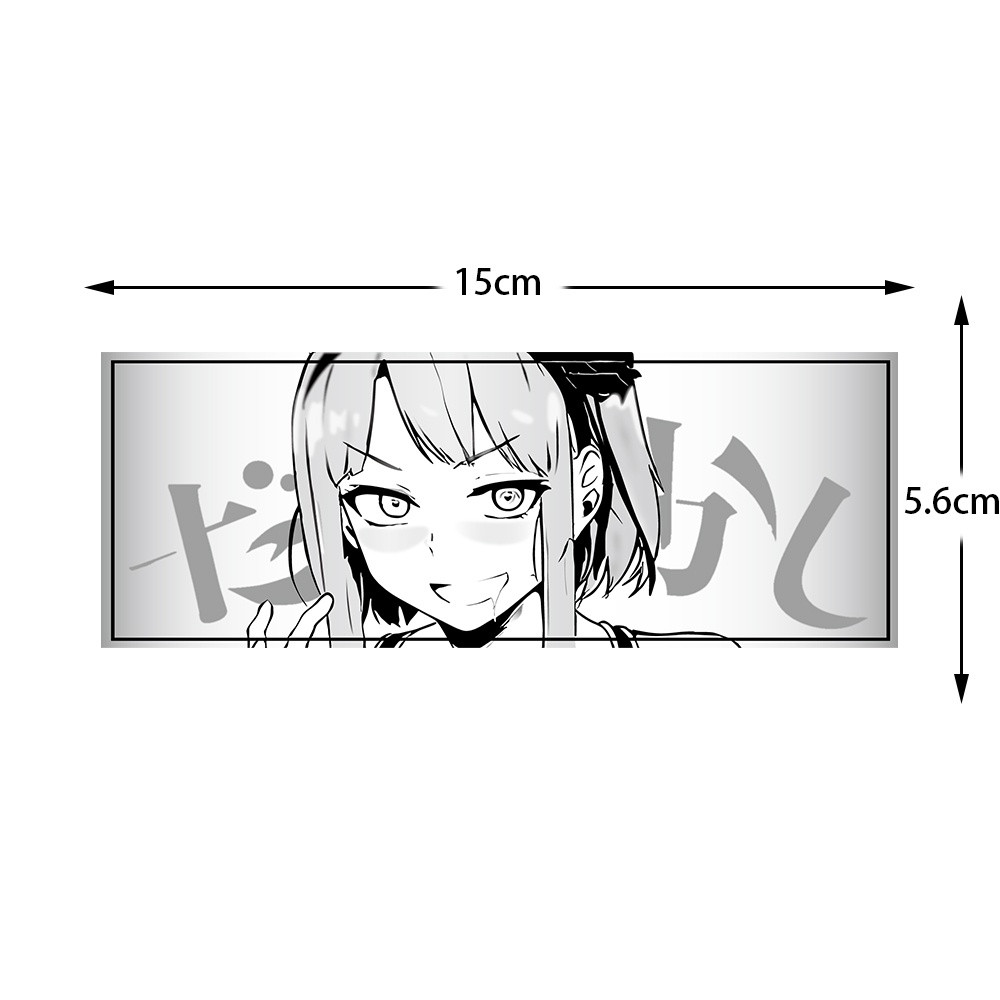 JDM Anime Girl Eyes Gaze Reflective Car Sticker Motorcycle Scooter Body ...