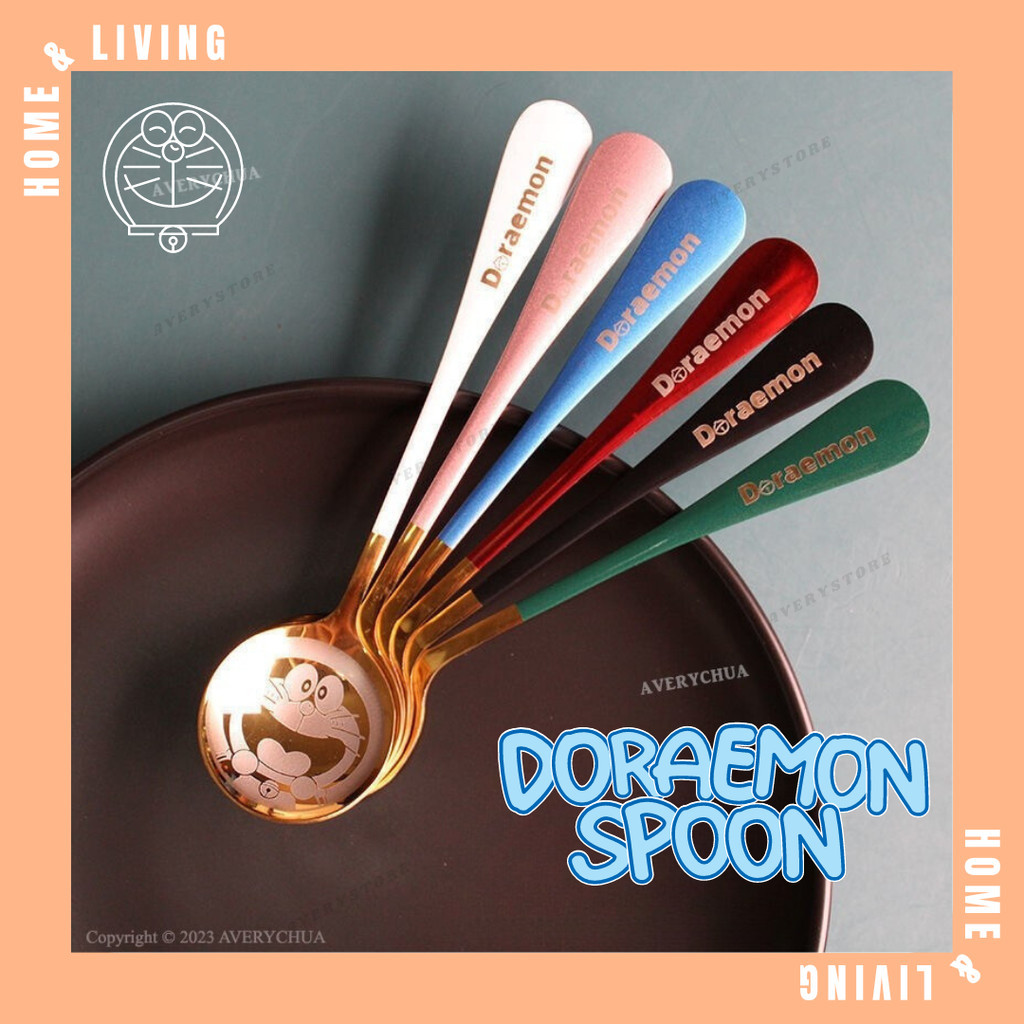 Doraemon Spoon Sudu Kartun Doraemon Stainless Steel Cute Cartoon Spoon ...