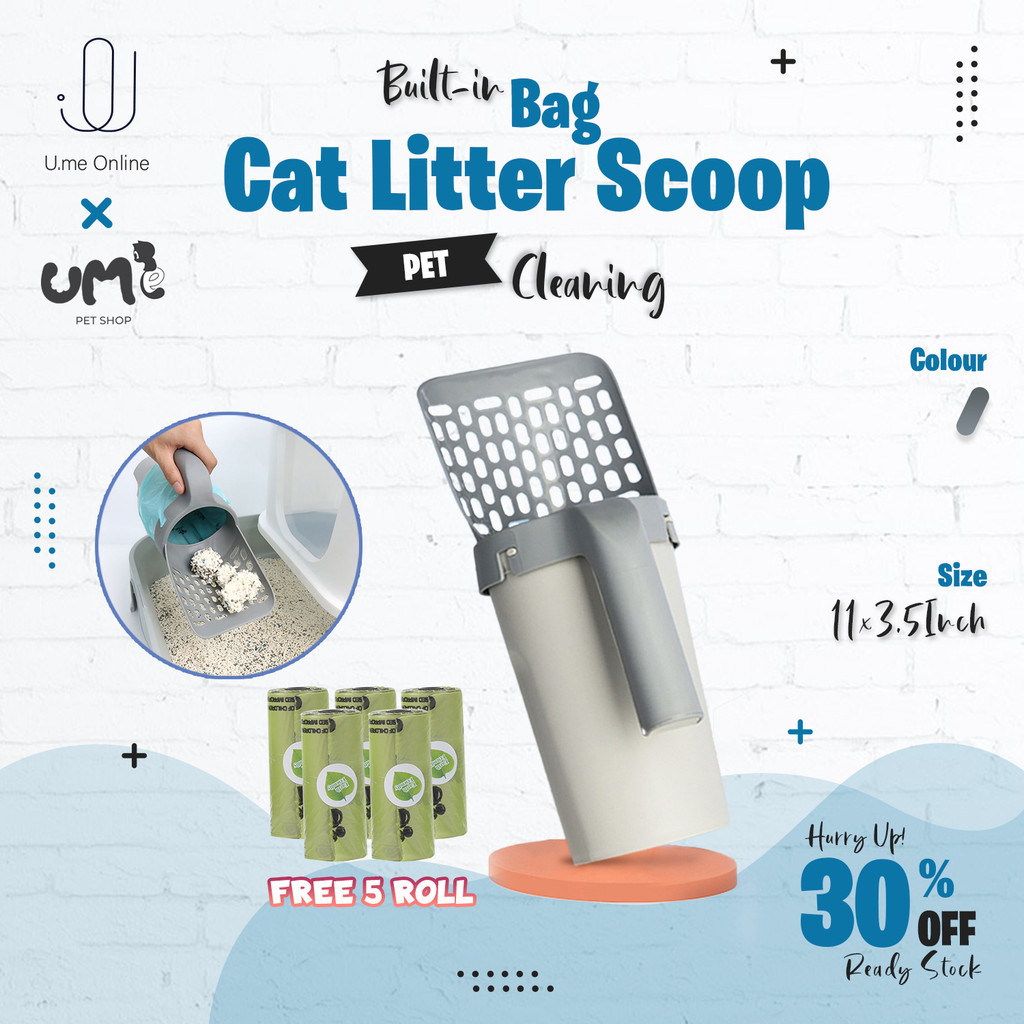 Ume Pet Premium Cat Litter Scoop Upgraded 2in1 Shovel with Built-In ...