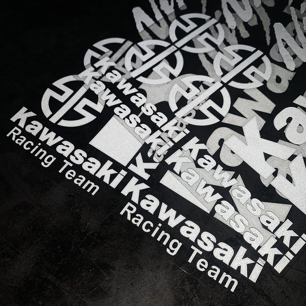 Kawasaki Reflective Stickers Motocycle Front Body Logo Fuel Tank Epoxy ...