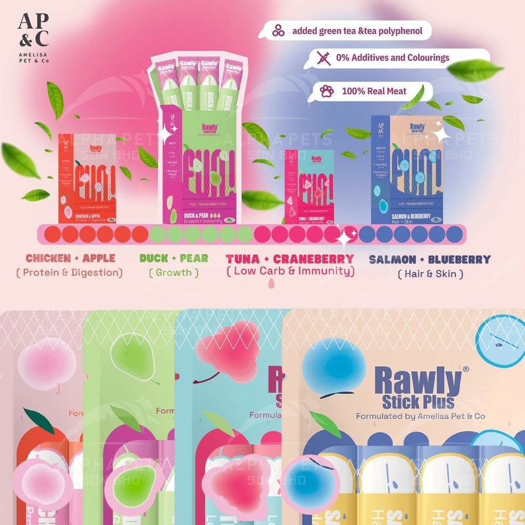 POODEE Amelisa 16g Rawly Stick for Dog Cat Chicken Duck Salmon COD Fish ...