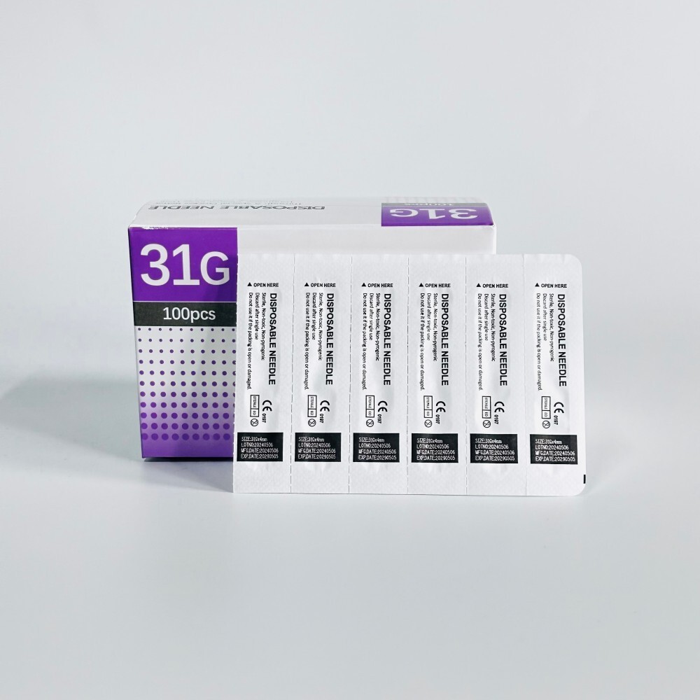 100pcs 31G 4mm 6mm 13mm Needle Piercing Injection glue Clear Tip Cap Tattoo Cartridge For ...