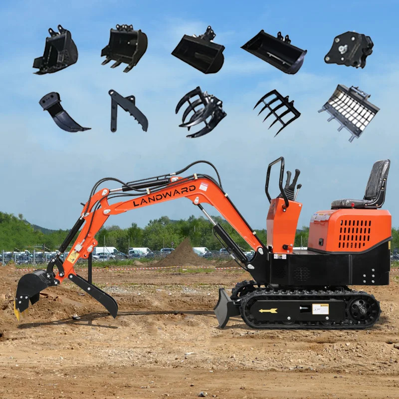 XT10 Mini Excavator 1 Ton Agricultural Hydraulic Small Excavation ...