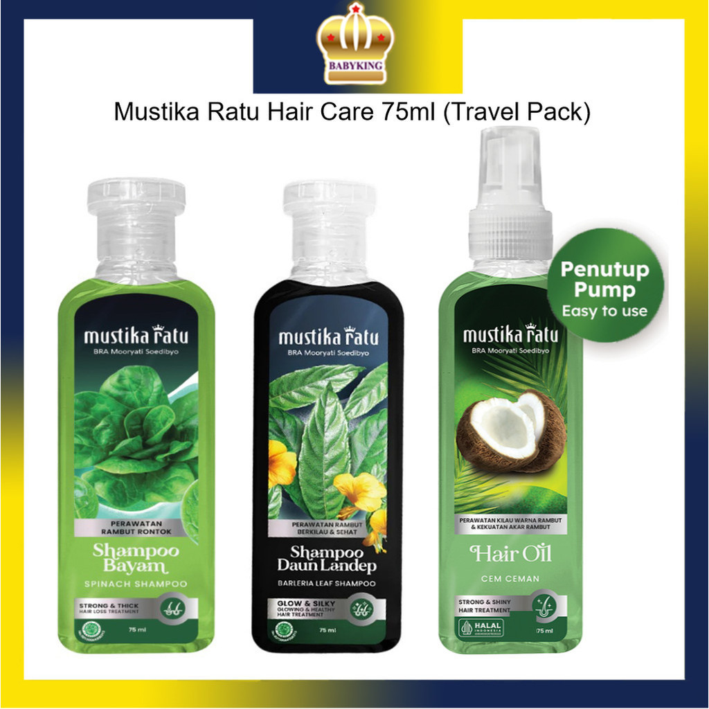 Original Mustika Ratu Travel Pack (75ml) Shampoo Bayam , Daun Landep ...