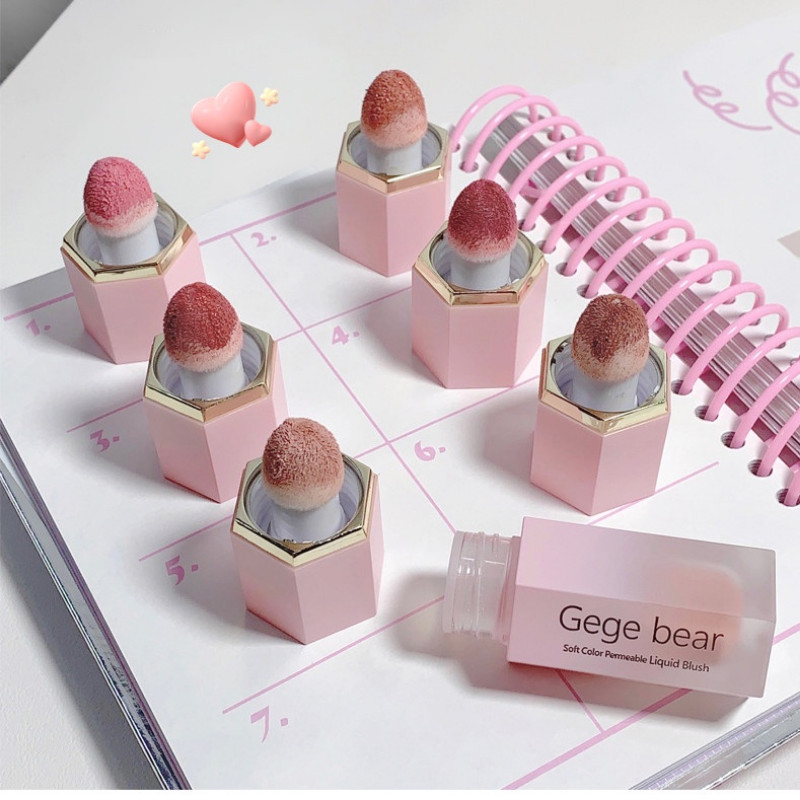 Gege Bear Liquid Blush Cream 6 Colors Smooth Velvet Matte Naturally ...