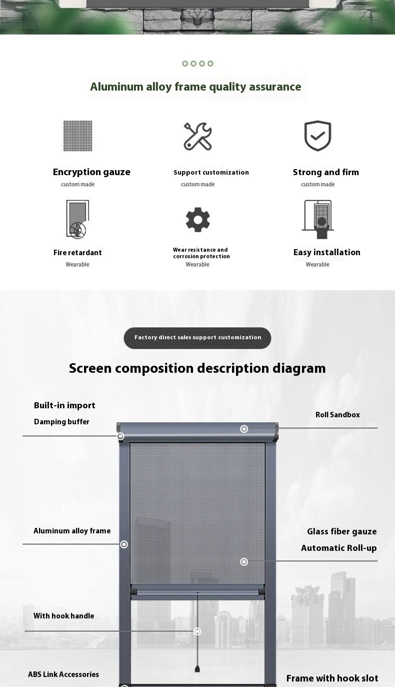 Customizable Folding Screen Window with Anti-Mosquito Mesh, Self ...