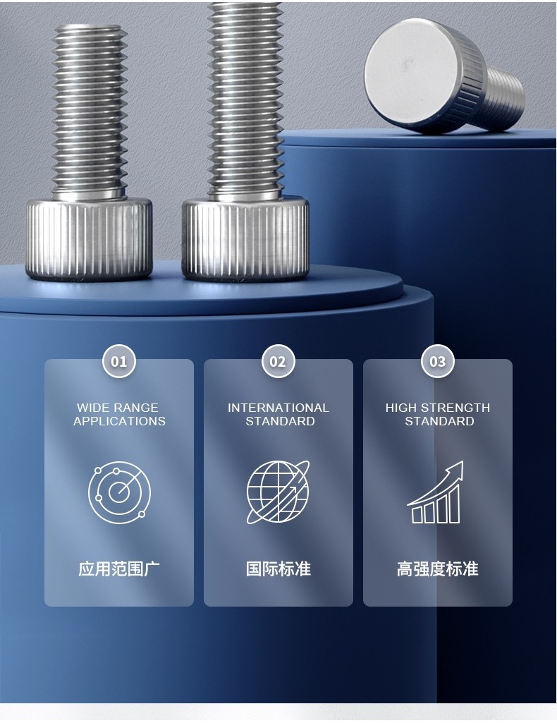 [XNY] 304 Stainless Steel Cylindrical Knurled Hand Screw Small Flat ...
