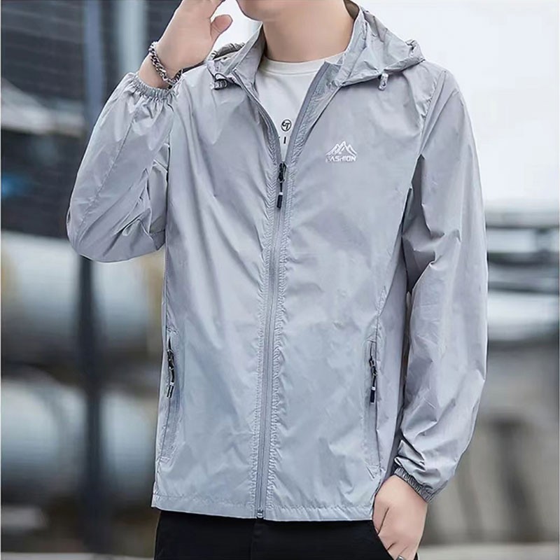 Fashionable Men's Summer Sun Protection Clothing Ice Silk Quick Drying ...