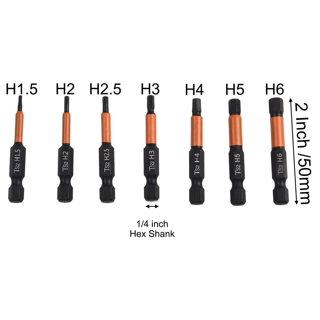 7PC Magnetic Hex Head Wrench Drill Bit Set 1/4 Shank Screwdriver Bit Set H1.5-H6 | Shopee Malaysia