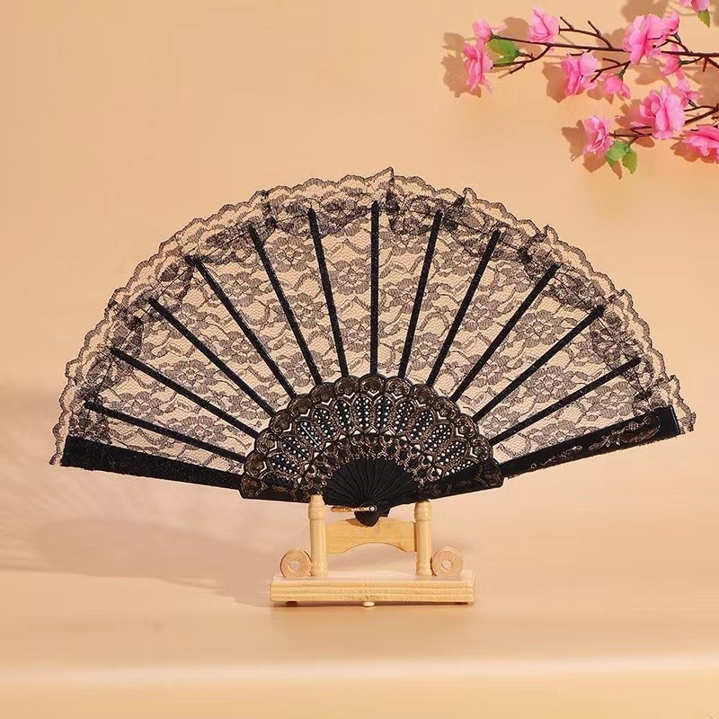 Creative Folding Fan Romantic Lace Hand Fan Simple Photo Props Fans ...