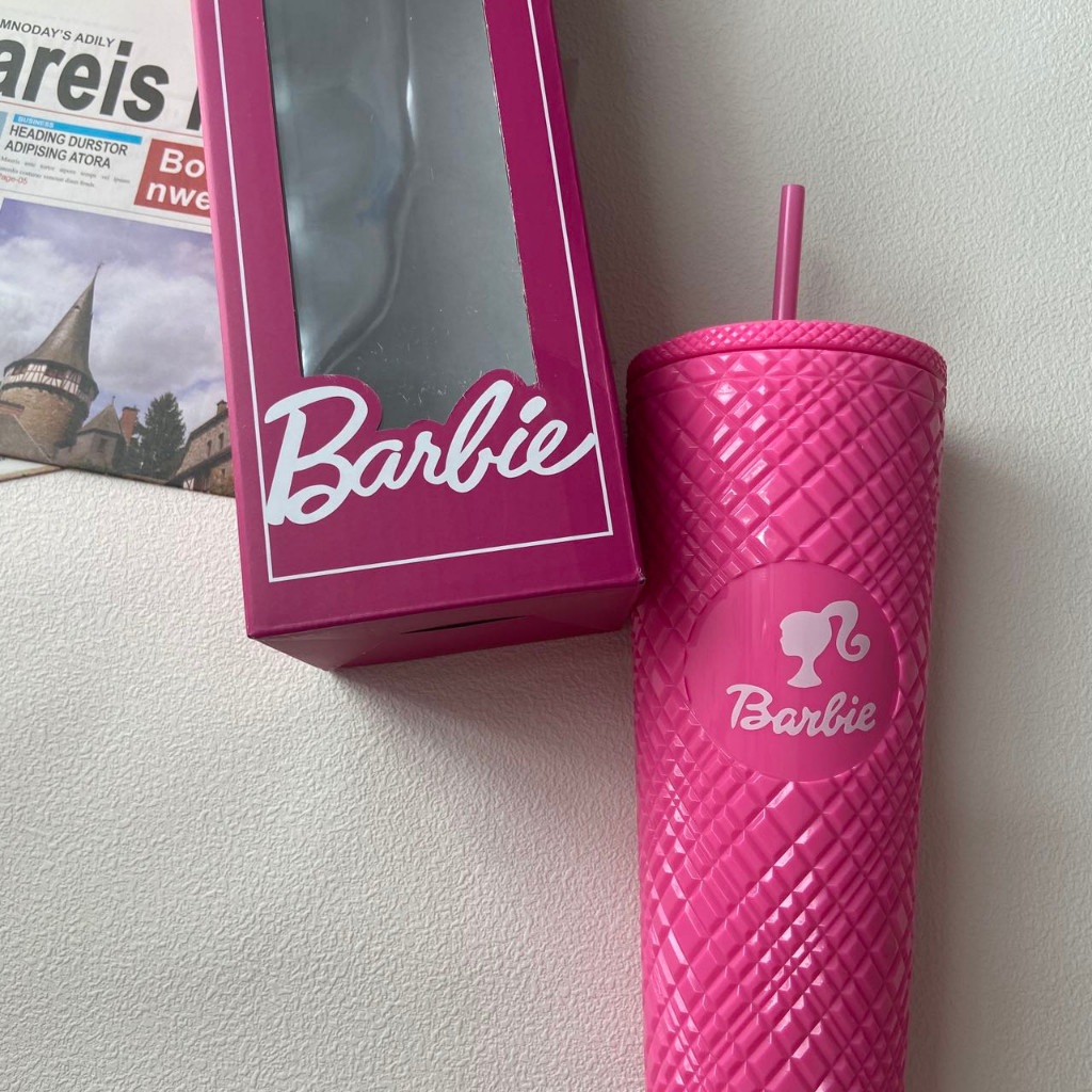 Barbie Bottle Y2K Kawaii 710ml Barbie Cup Bling Pink Tumbler Acrylic ...