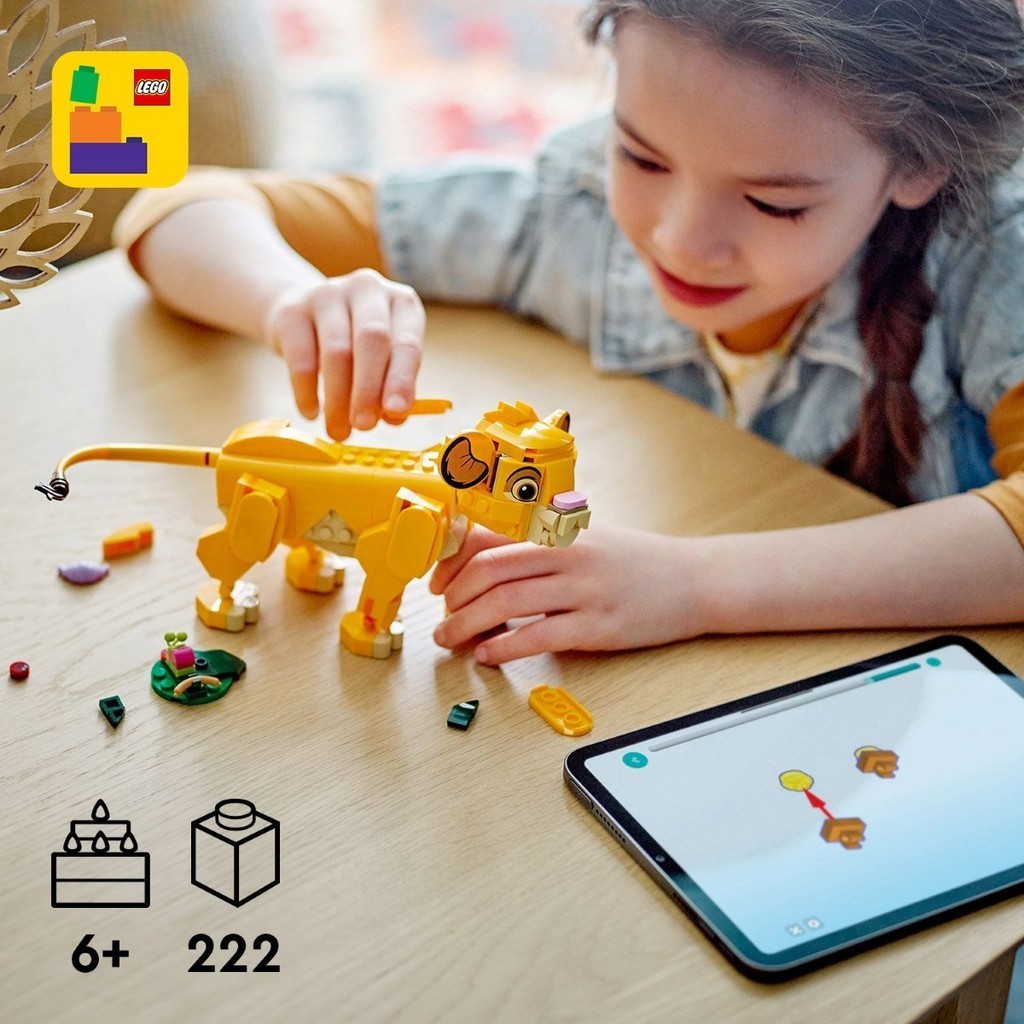 LEGO 43243 Disney Simba the Lion King Cub Building Toy Set (222 Pieces ...