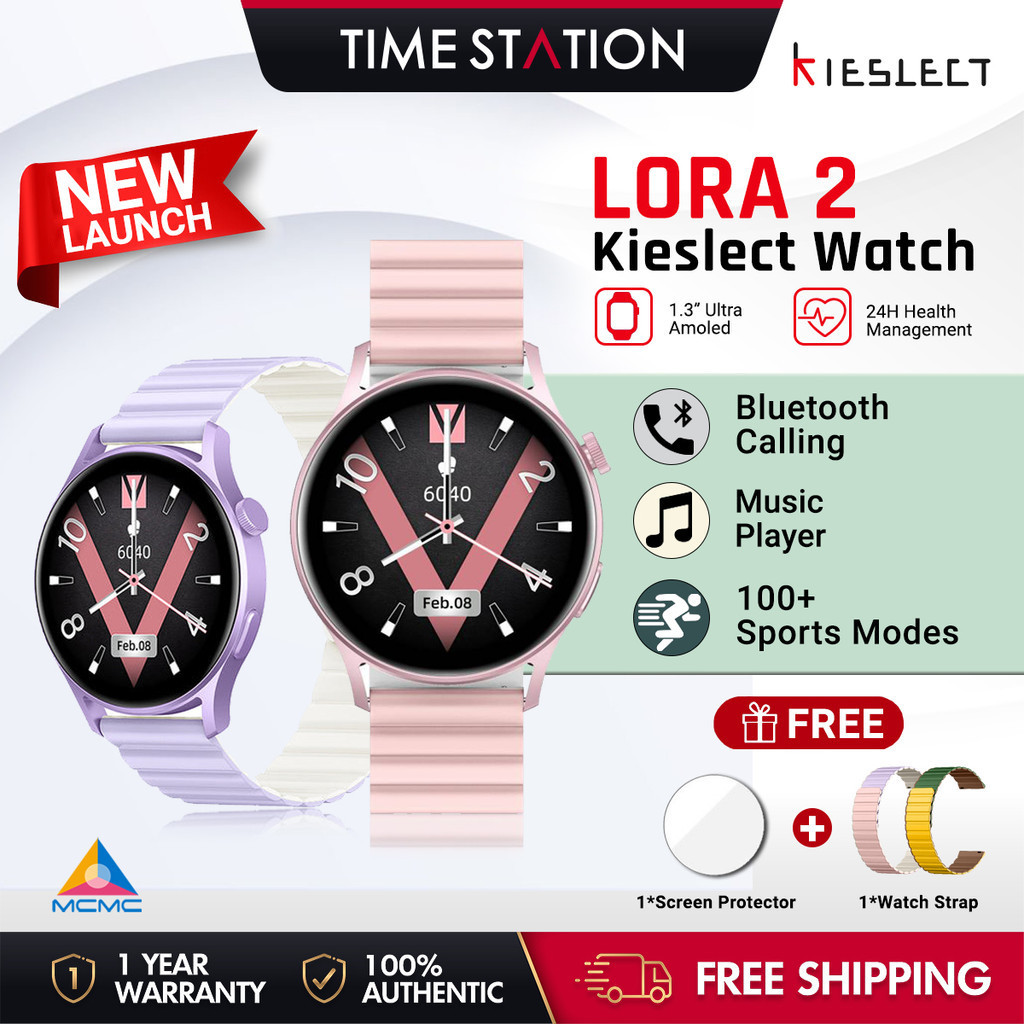 Kieslect Lora 2 Jam Smart Watch Women|1.32"| Heart Rate Monitor Music ...