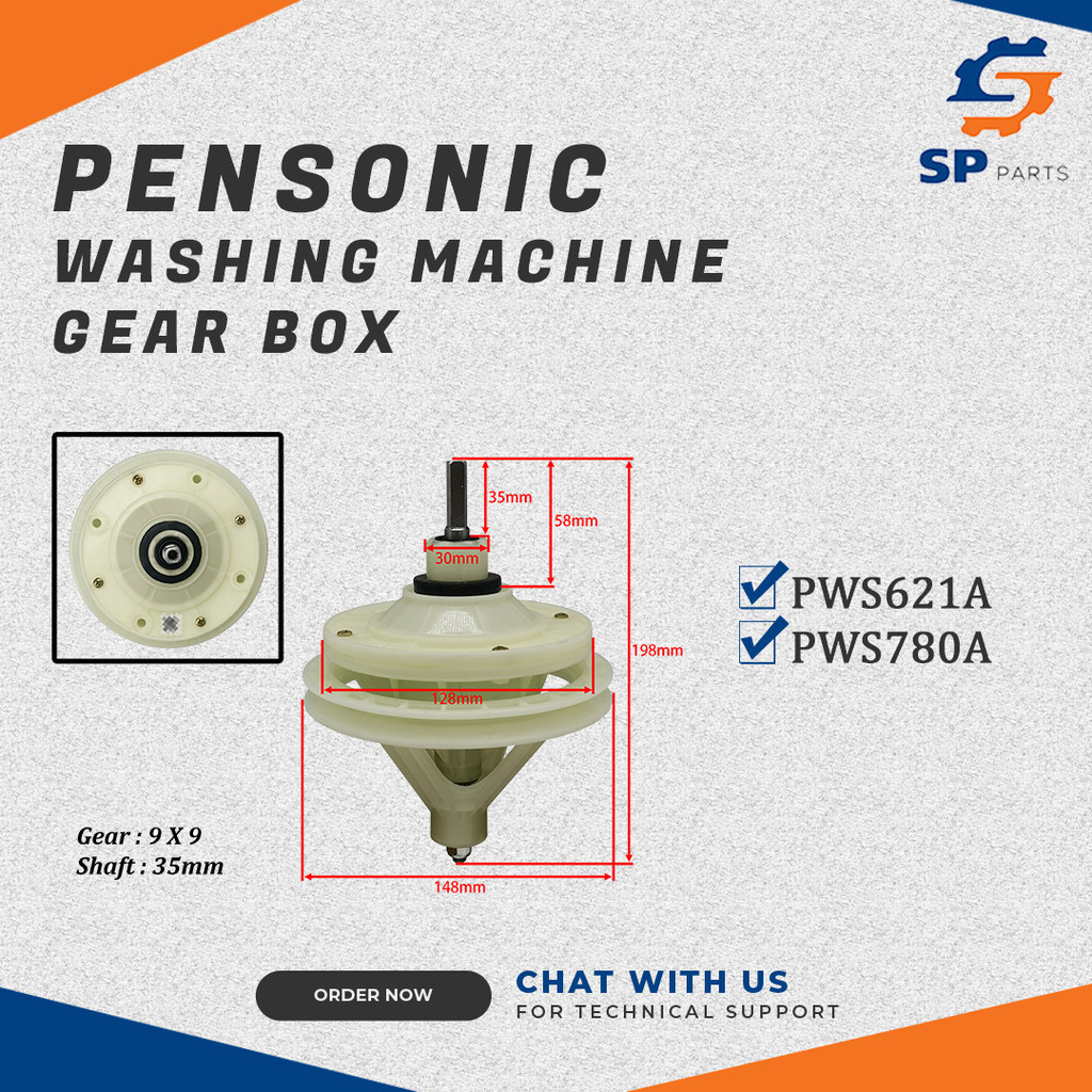 PENSONIC PWS621A/PWS780A SEMI-AUTO WASHING MACHINE GEAR BOX | Shopee ...