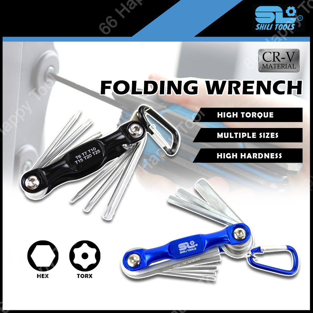 (6pcs/8pcs) Folding Torx Wrench Key Set Hex Wrench CR-V Allen Key ...