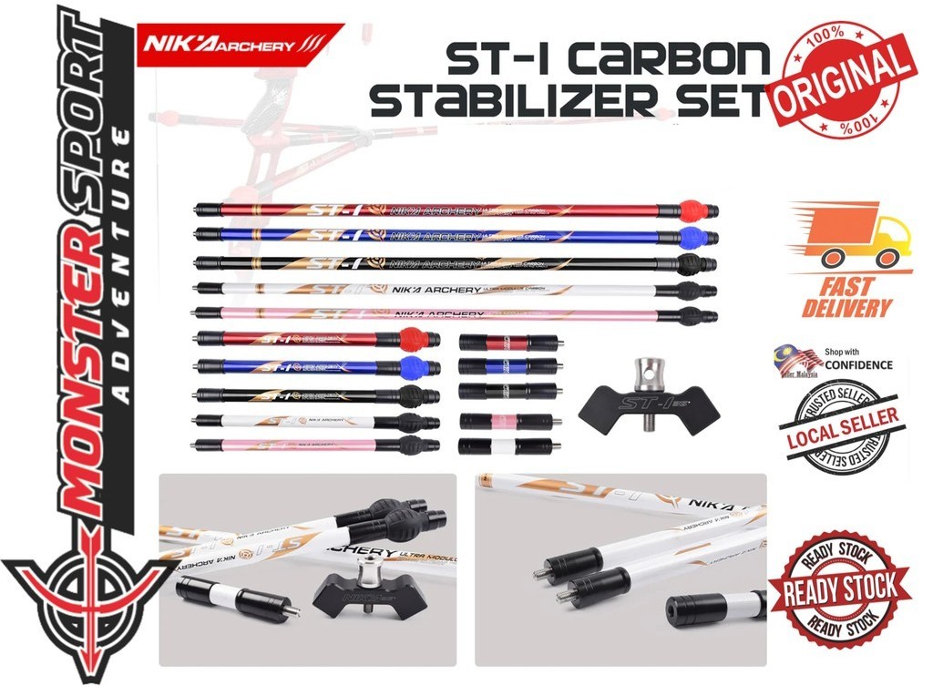 Archery NIKA Archery ST-1 Carbon Stabilizer Complete Set Archery ...
