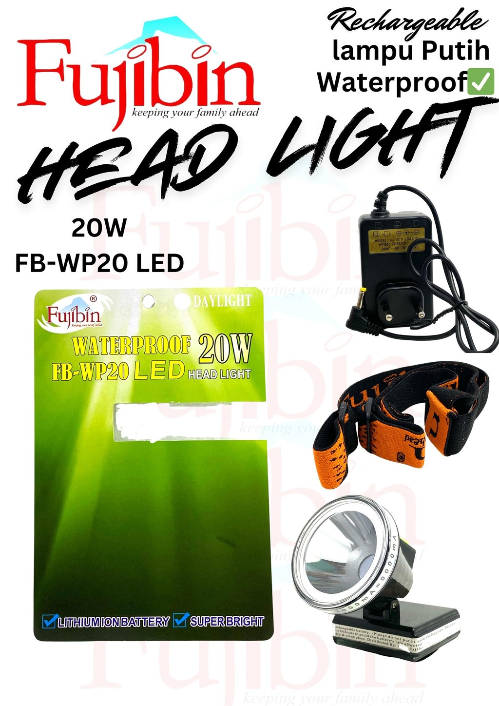 Fujibin Waterproof 20W Head Light (FB-WP20) | Shopee Malaysia