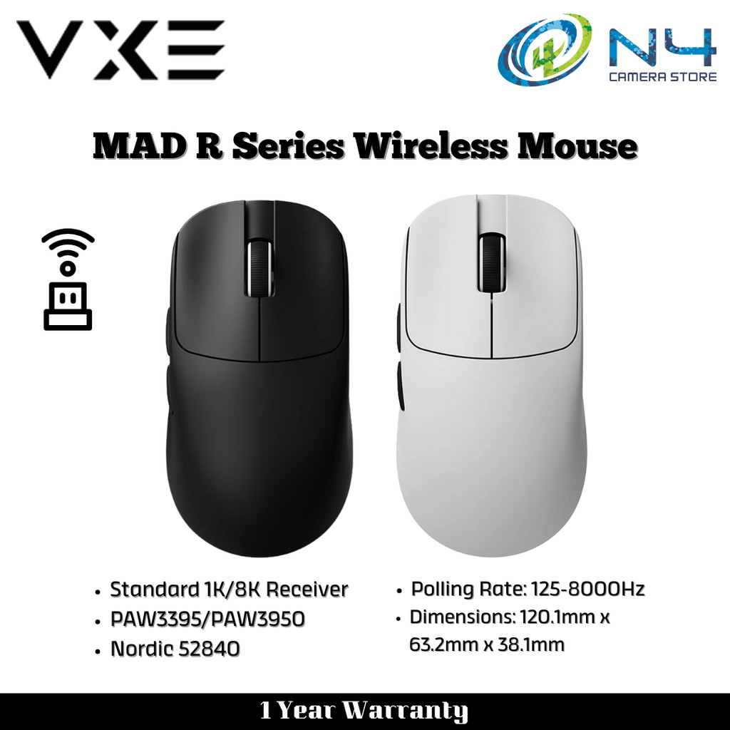 VXE MAD R Series Wireless Mouse PAW3395/3950 8K 1K MAD R+/MAD R MAJOR ...