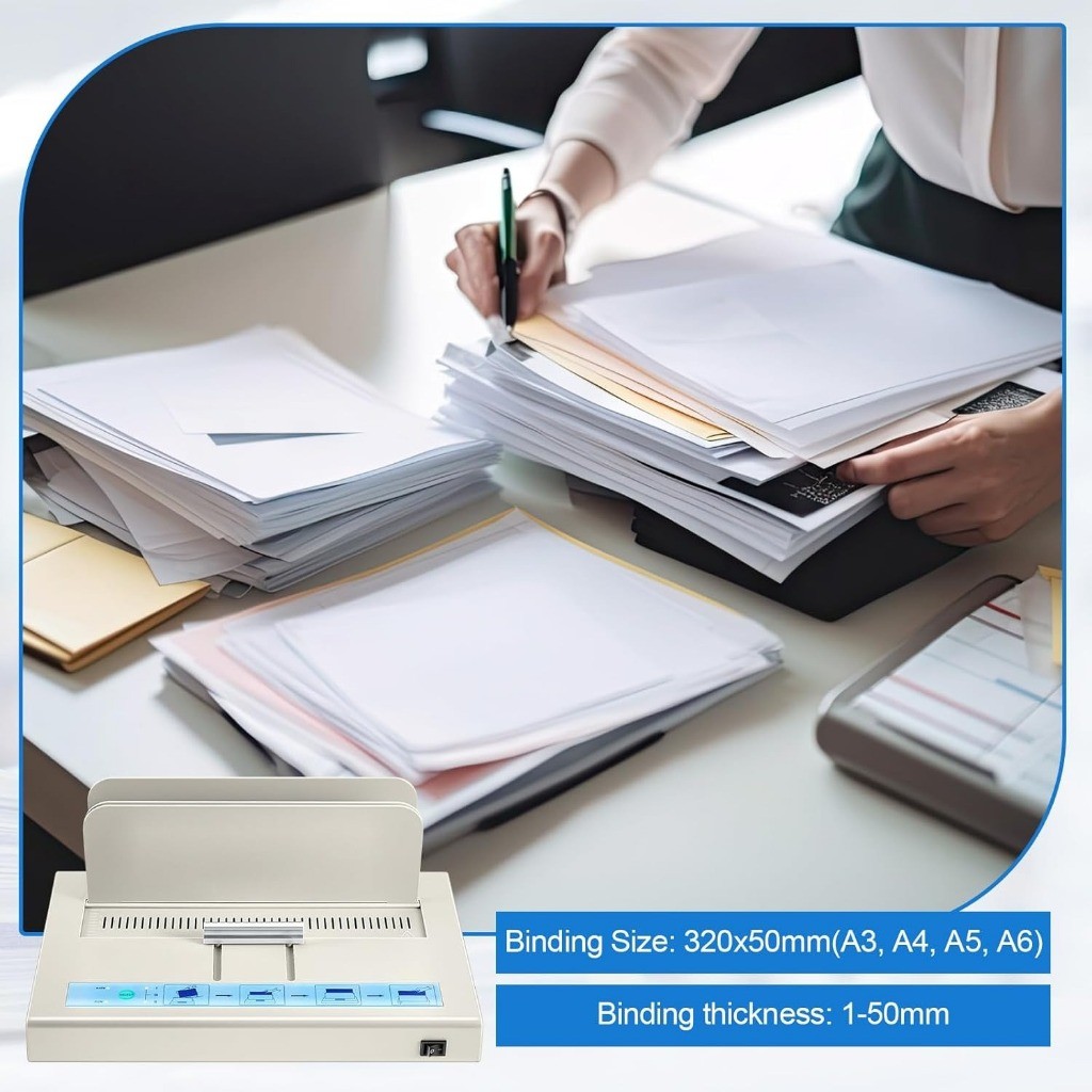 220V 50mm Automatic Hot Melt Binding Machine For A4 Paper Book Envelope ...