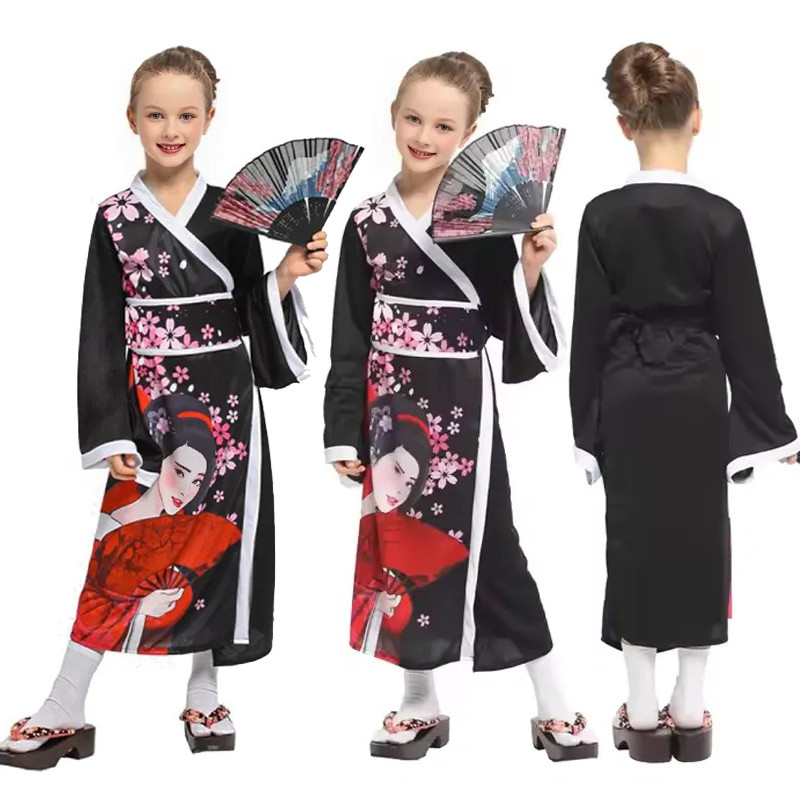 MYLITTLELASS Children Girl Floral Japanese Traditional Kimono Robe ...