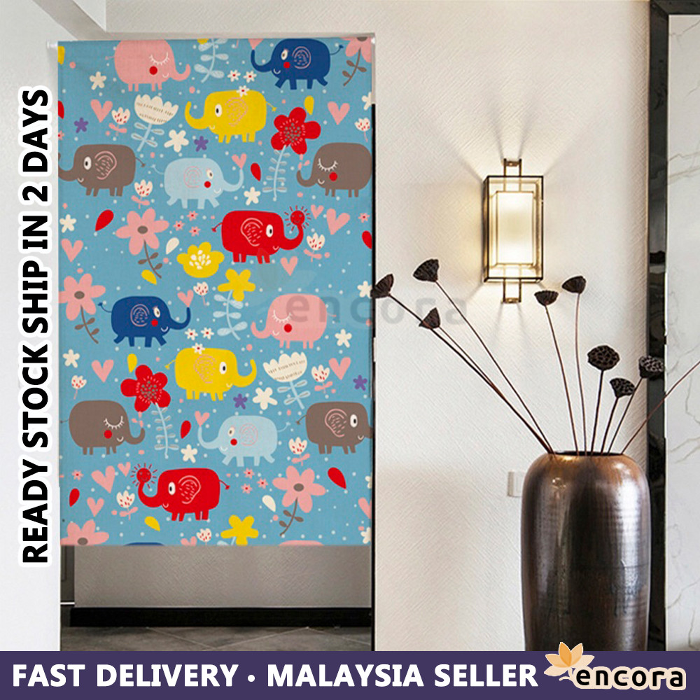 Encora Cartoon Doorway Partition Curtain Linen Langsir Pintu Bilik ...