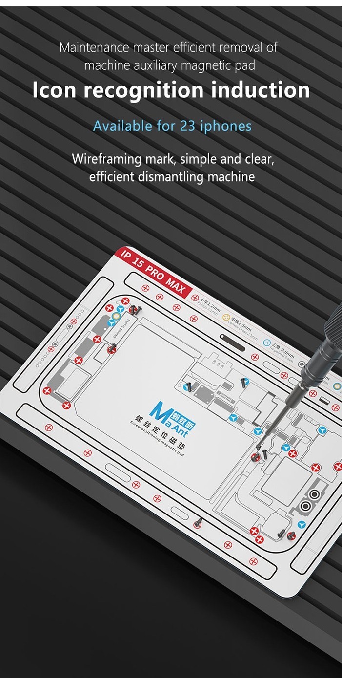 MaAnt screw positioning plus magnetic pad for iP X-15pro Max screw holder chart pad mobile phone ...